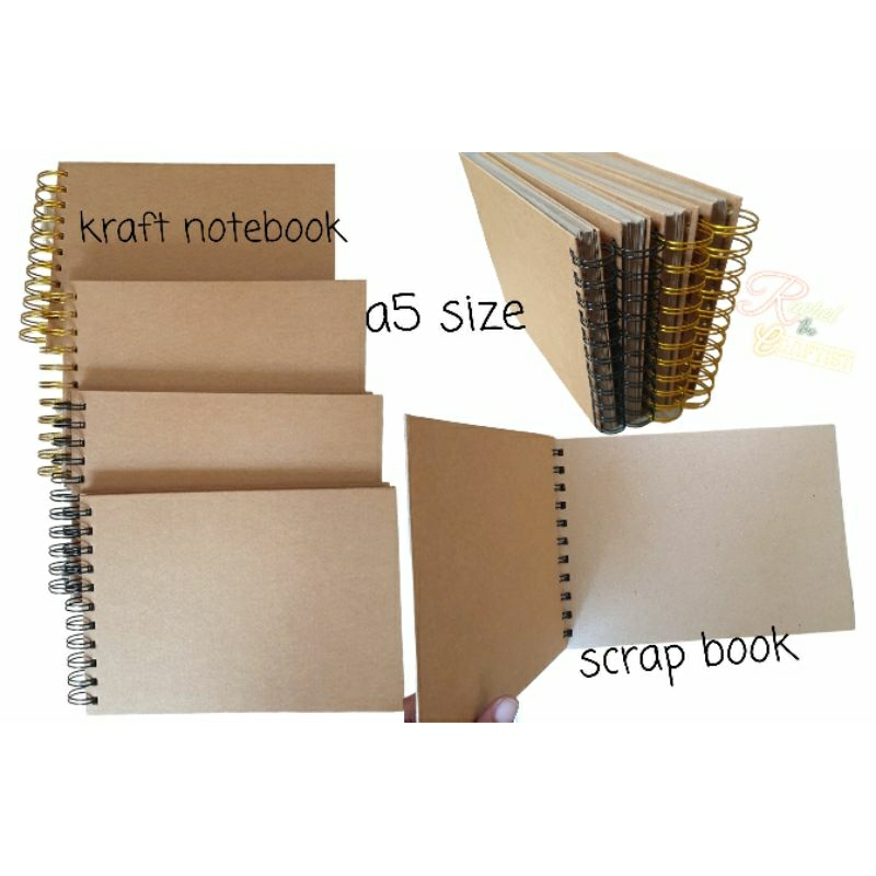 kraft notebook scrapbook a5 hardbound cover 200 GSM paper sheets ...