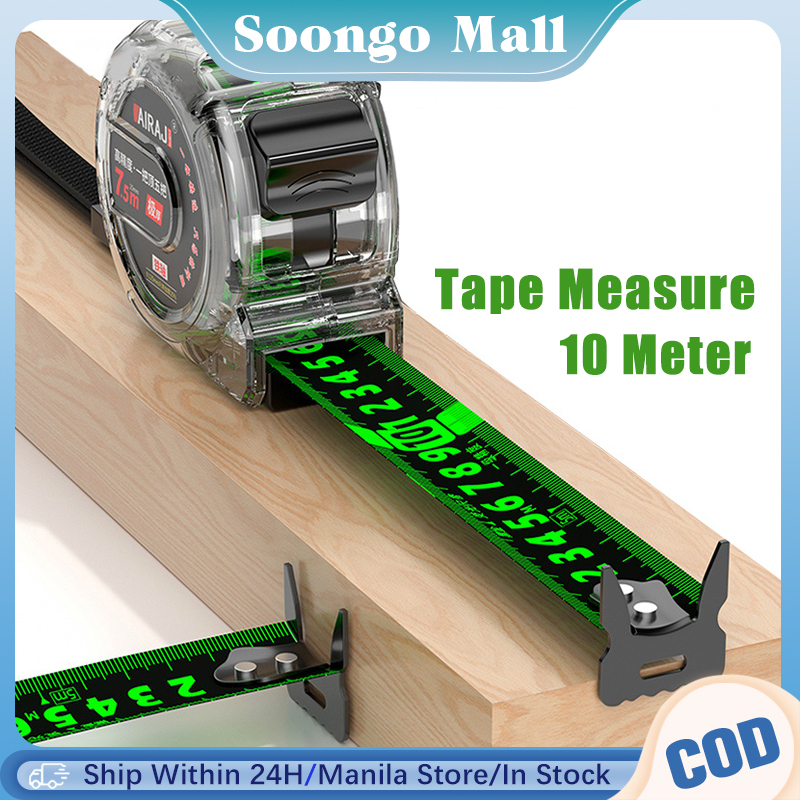 10M Transparent Meter Tape Measuring Ruler Thickened Self-lock ...