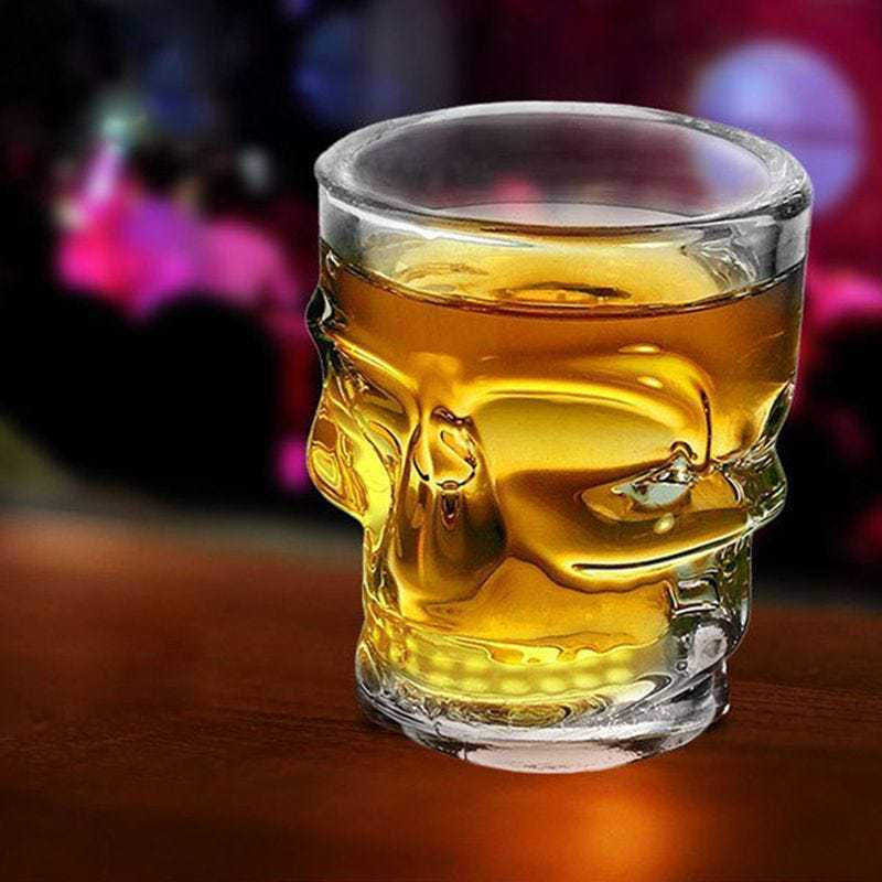 60ml Skull Shaped Brandy Glass Beer Crystal Whisky Shot Glass Ocean ...