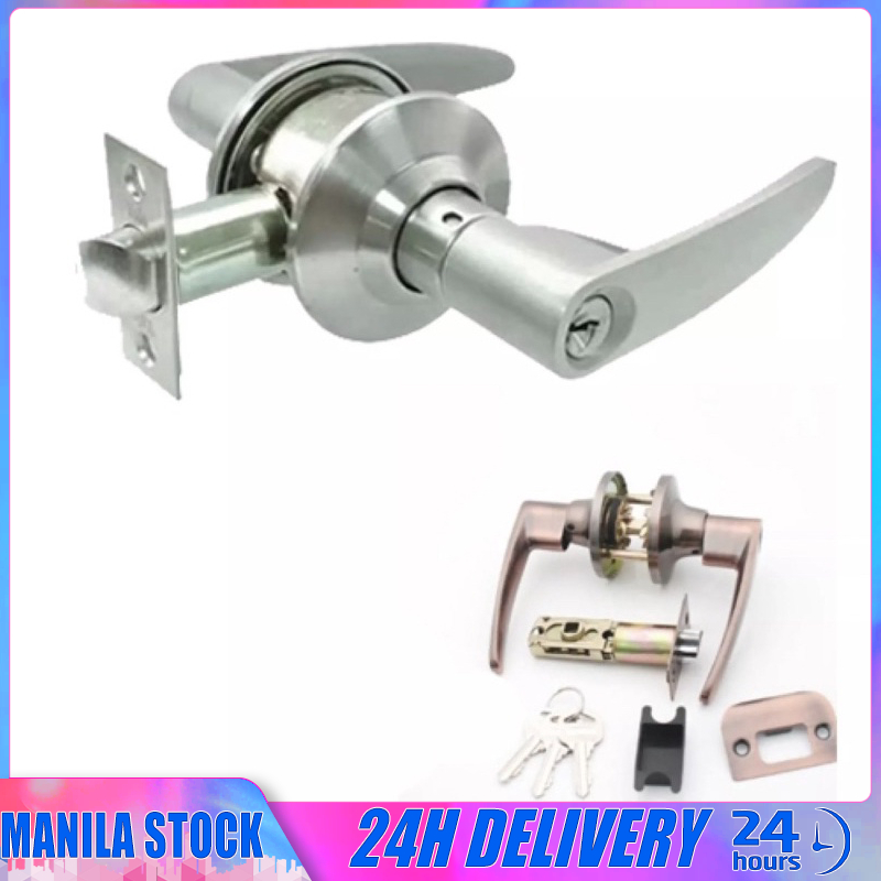 Mute Door Knob Lock Set Lock 3 Keys Inclued Lockset Stainless Steel ...