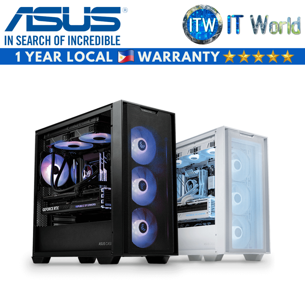 ASUS A21 Micro-ATX Tempered Glass Gaming PC Case (Black/White) | itw ...