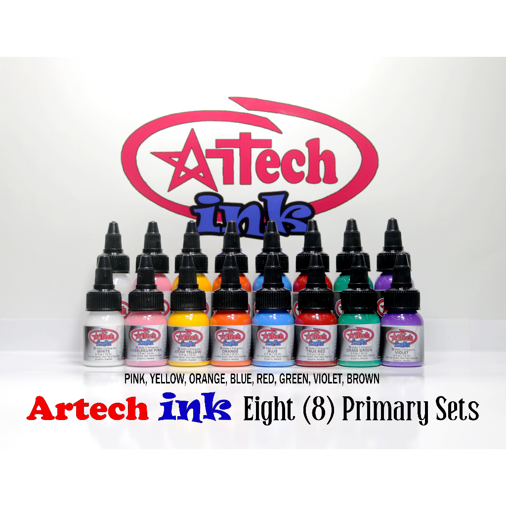 ARTECH INK Tattoo Ink [Eight (8) Primary Set] by BONG ARQUINES | Shopee Philippines
