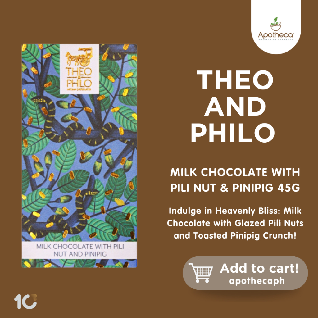 Theo and Philo Milk Chocolate with Pili Nut & Pinipig 45g: Irresistible ...