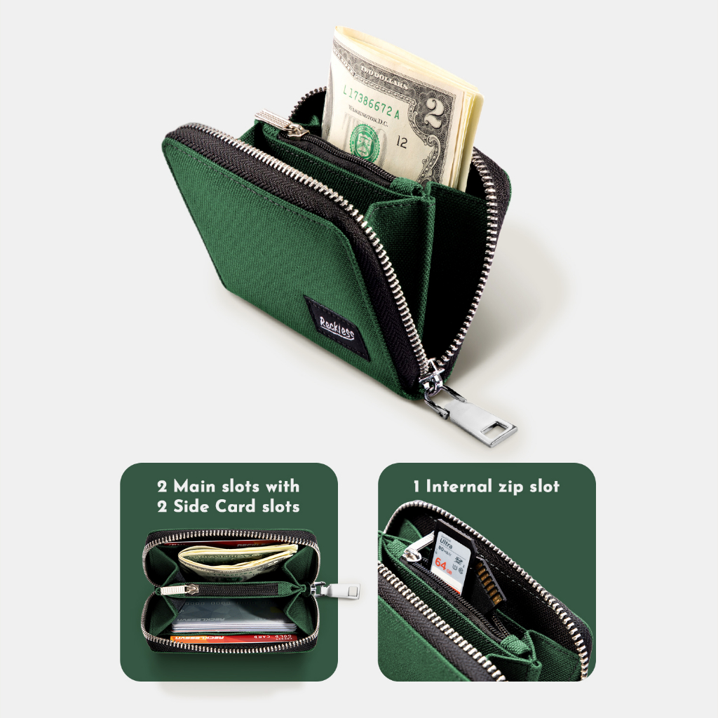 Reckless Zip Coin - Zip Wallet - Solid Color Coin Card Wallet | Shopee ...