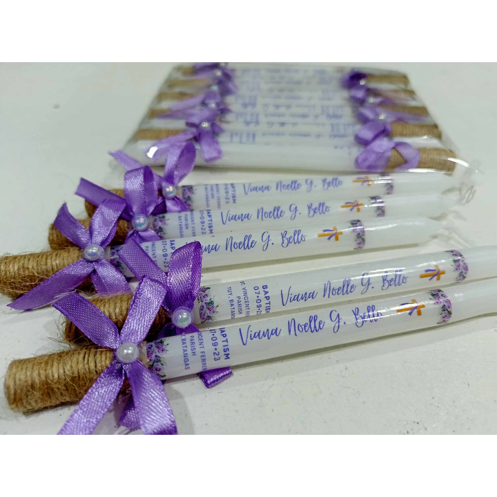 BOHO Personalized Candle Customized for Baptism Christening Birthday ...
