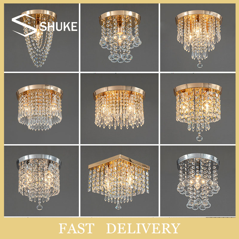 Luxury Crystal Ceiling Lamps for Hall Corridor Porch Balcony Bedroom ...