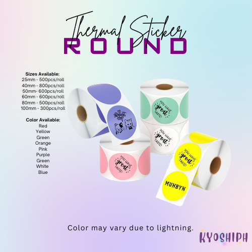 Thermal Stickers Round / Label / Waybill | Shopee Philippines