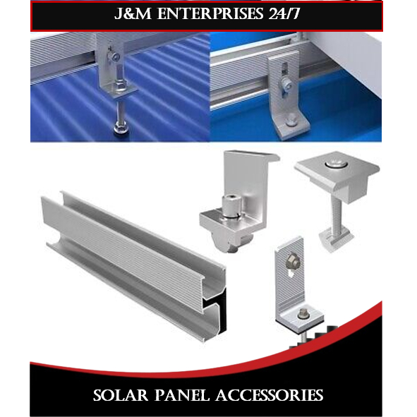 L Foot Mid Clamp End clamp Splice Kit Ground lug Solar Mounting 35mm ...