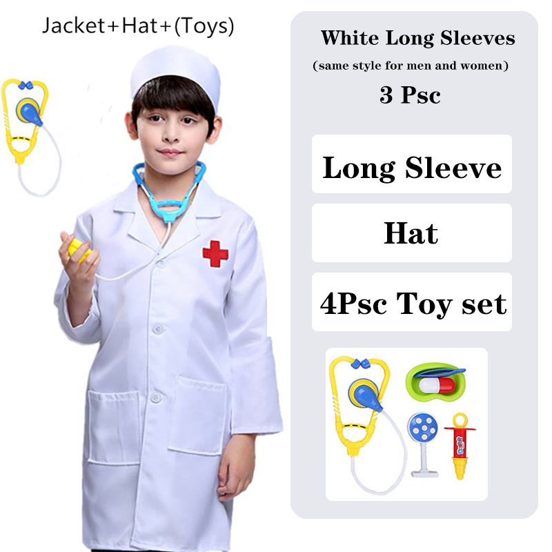 Kids Halloween Doctor Nurse Role Play Cosplay Costume Medical Uniform ...