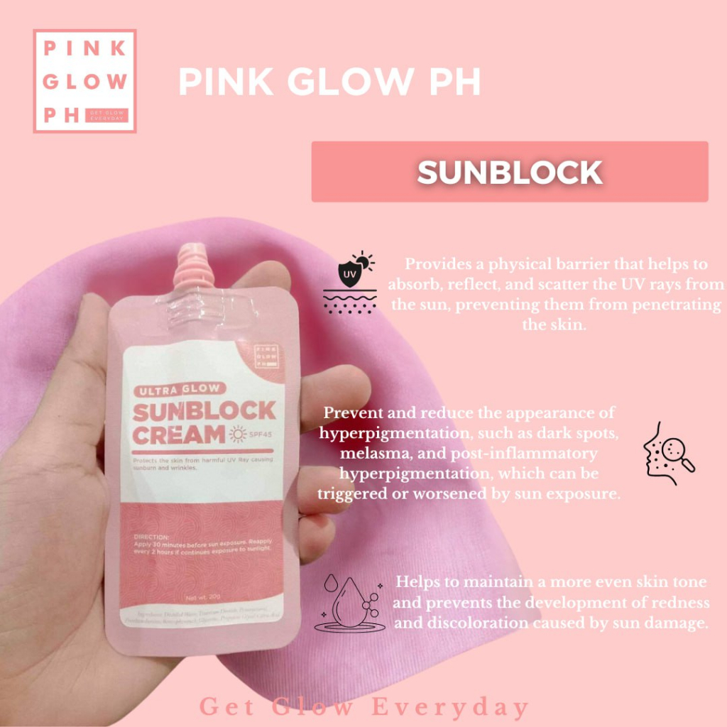 Pink Glow PH Sunblock/ Prevents Pigmentation And Melasma/Provides ...