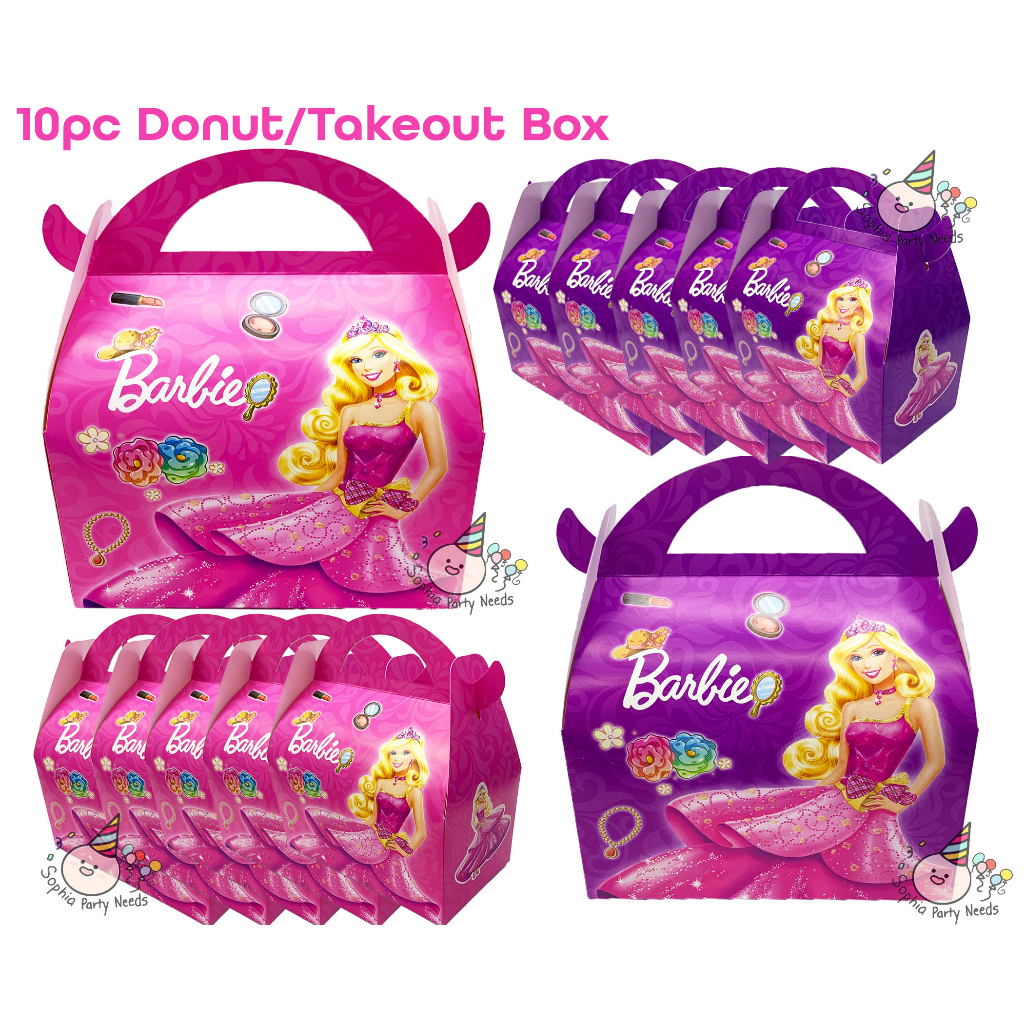 Barbie Takeout Box for Donuts Happy Meal and Gift Bags Pink and Violet ...