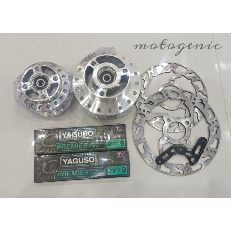 Hubset w/ bearings plus lighten disc & spoke set raider 150 carb/fi ...