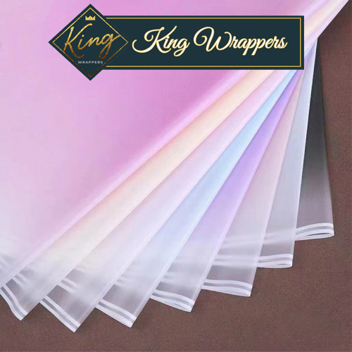 20pcs per pack Gradient Double Line Flower Bouquet Wrapper Floral ...