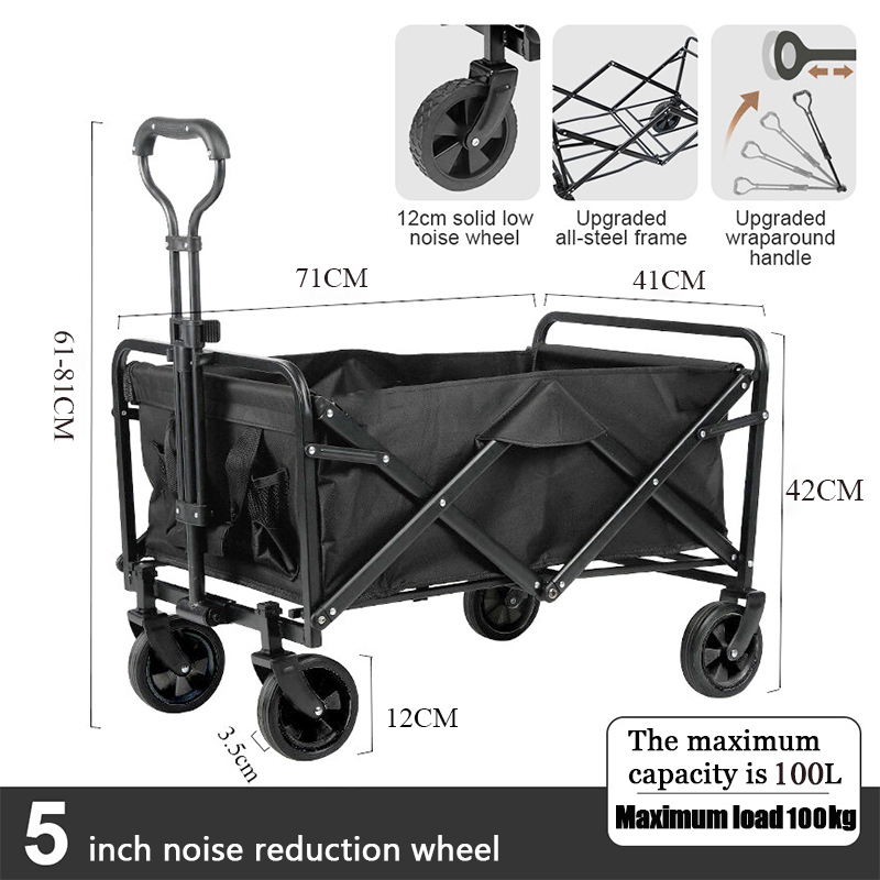 Multifunctional Foldable Trolley Wagon Family Picnic Beach Shopping ...