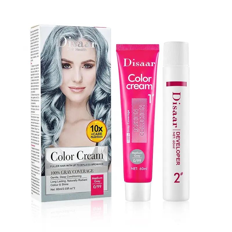 Disaar Long Lasting Hair Colorant 2in1 Hair Color Cream w/ Oxidant 60ml ...
