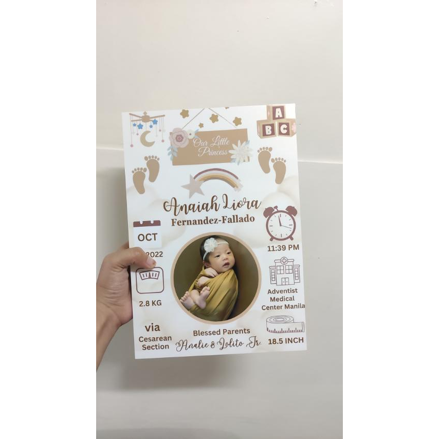 Birth Frame using Sintra Board (A4) | Shopee Philippines