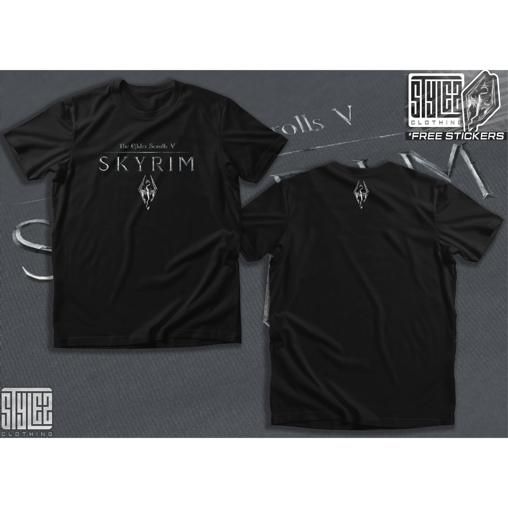 SKYRIM ELDER SCROLLS V GAMERS T-SHIRT | Shopee Philippines