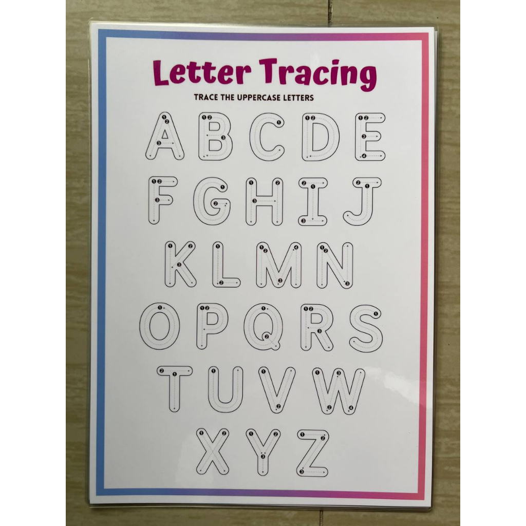 Educational learning materials for kids Laminated A4 Size Chart TRACING ACTIVITY WORKSHEET ...