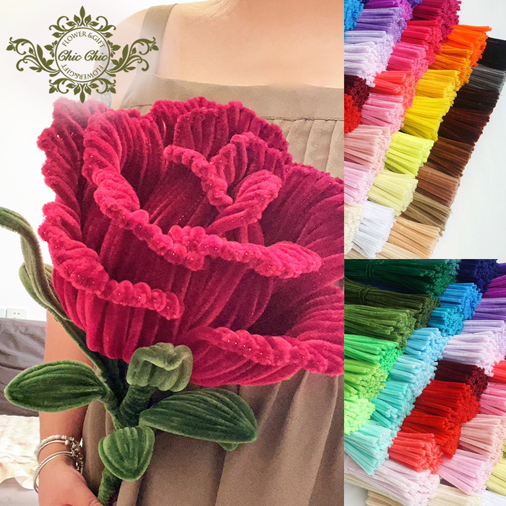 100Pcs DIY Chenille Stems Gen Pipe Cleaners Macaron Chenille Stem Arts ...