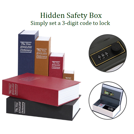 CLY Mini Safety Box w/ Key Lock For Cash Money & Jewelry Hidden Safe ...
