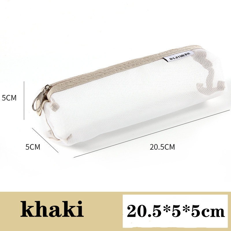 Transparent mesh pencil bag single and double layer large capacity ...
