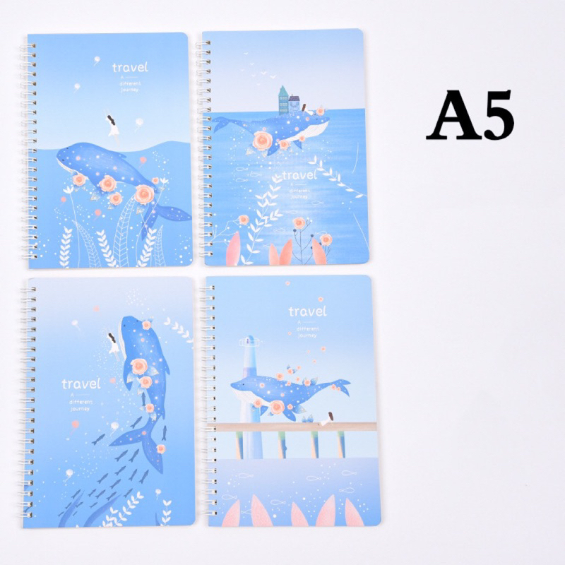 1 pcs 60 Sheets A5 Coil Book Student Portable Simple Horizontal Line ...