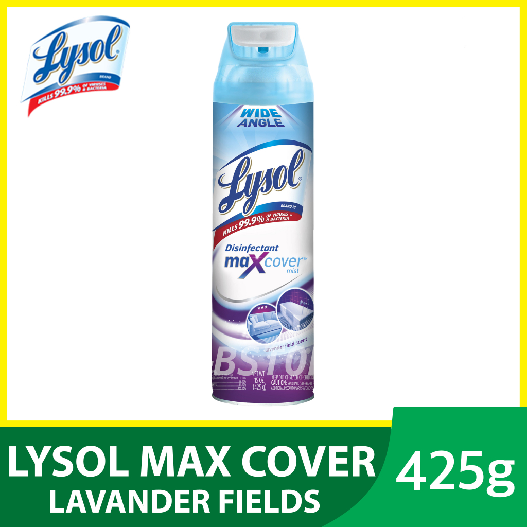 Lysol Disinfectant Max Cover Mist Lavender Field scent 425 grams kills ...
