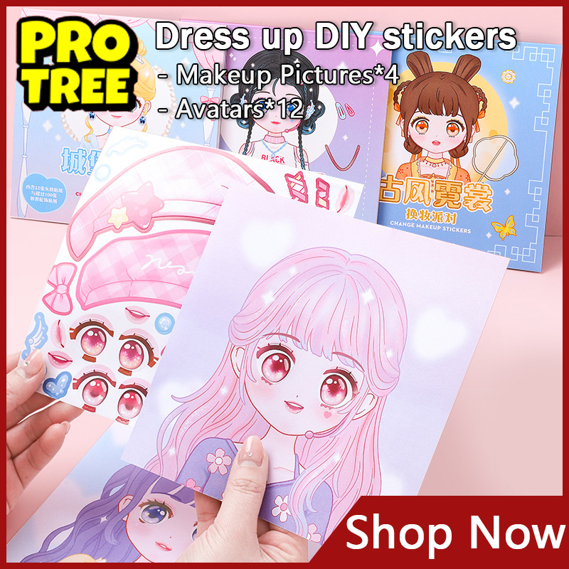 Dress up Sticker Handbook Goo Card Dress Up Toy Book Hundred Change ...