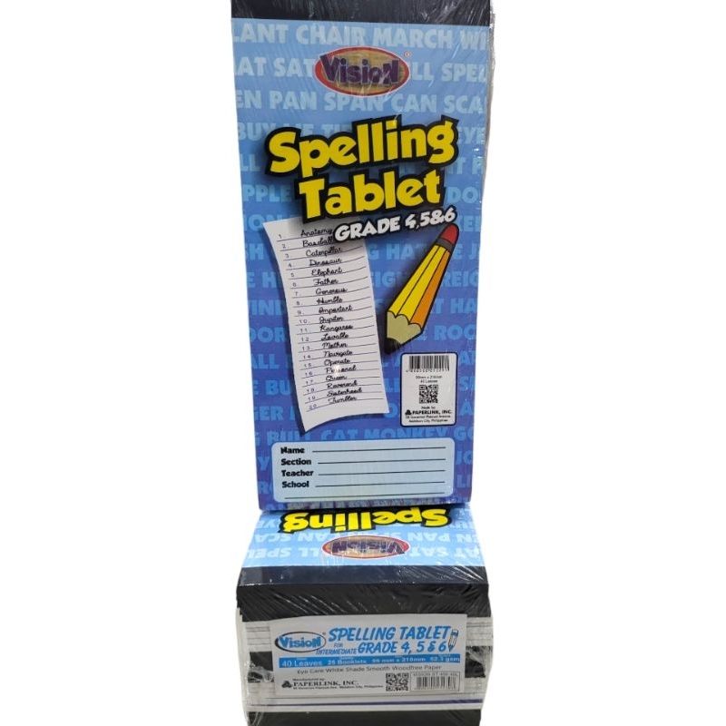 Vision Spelling Tablet for Grade 4,5,6 Pack of 25 Booklets | Shopee ...