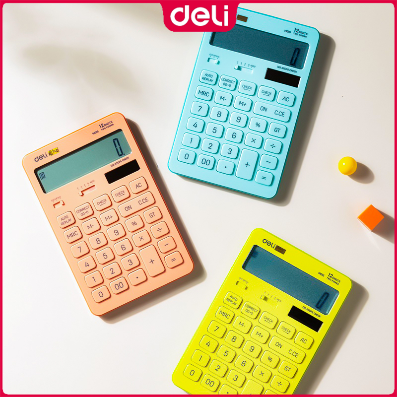 Deli Touch Calculator Big and Clear Display 12 Digits Office Calculator ...