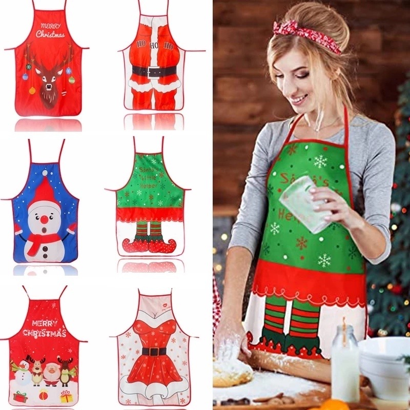 Christmas Personality Apron Bar Restaurant Waiter Christmas Decoration ...