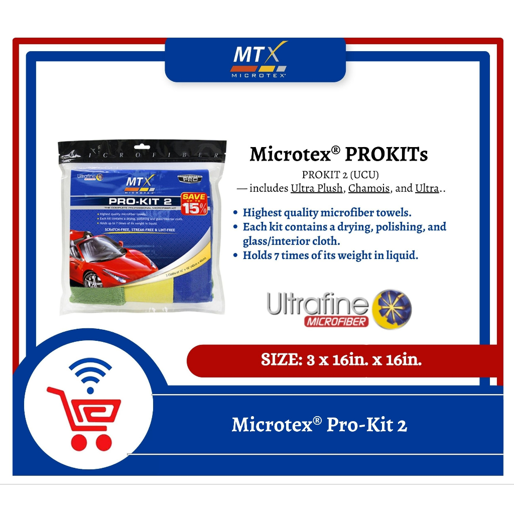 Microtex MTX Pro-Kit 2 The Complete Professional Microfiber Kit (Ultra ...