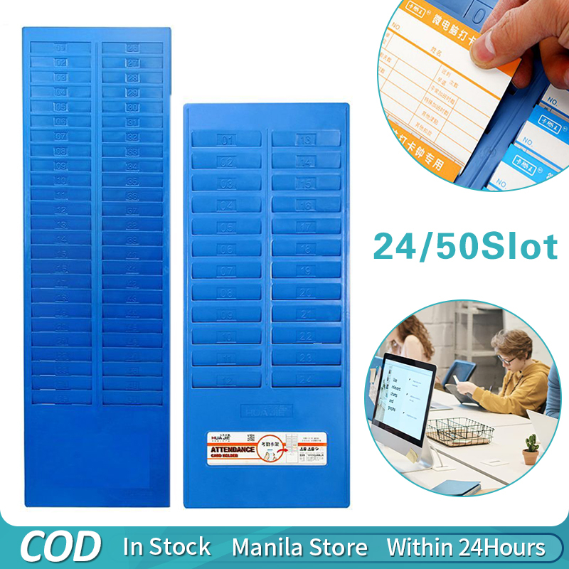 Time Card Rack 24/50 Pocket Attendance Card Holder,for Office Factories ...