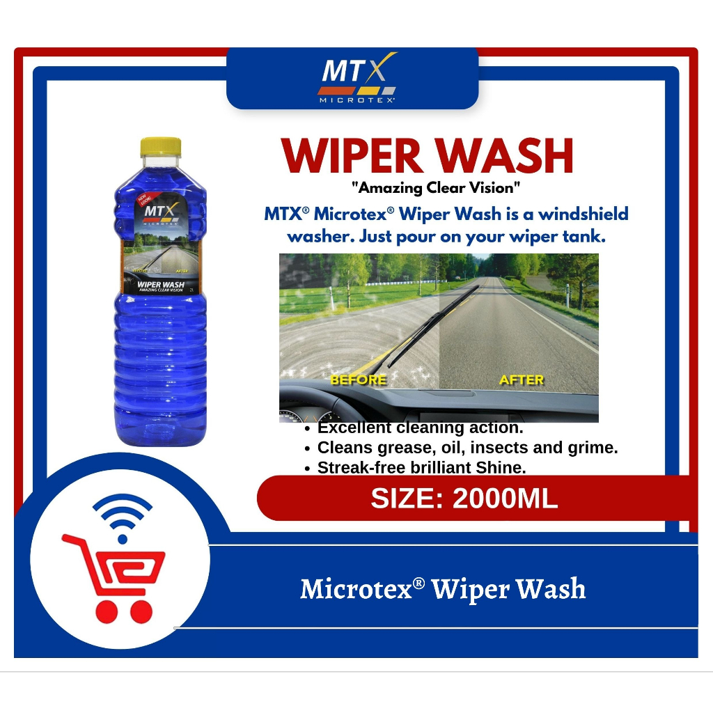 Microtex MTX Wiper Wash Windshield Glass Care 2L 2000ml | Shopee ...
