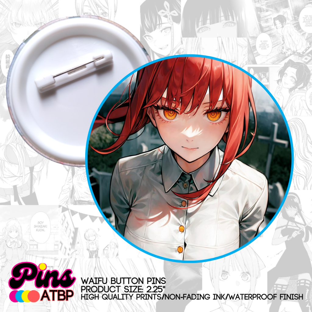 Makima Chainsaw Man 2.25" Waifu Button Pins - Pins ATBP | Shopee ...