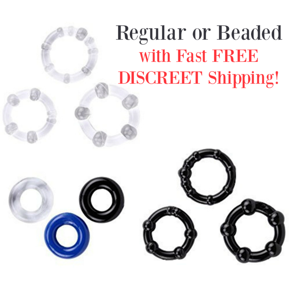 3Pcs Silicone Beaded Penis Rings Delaying Ejaculation Cock Rings Lock ...