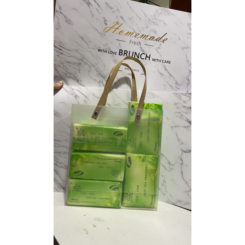 Frosted Plastic PVC Transparent Bags Souvenir Tote gift bag | Shopee ...