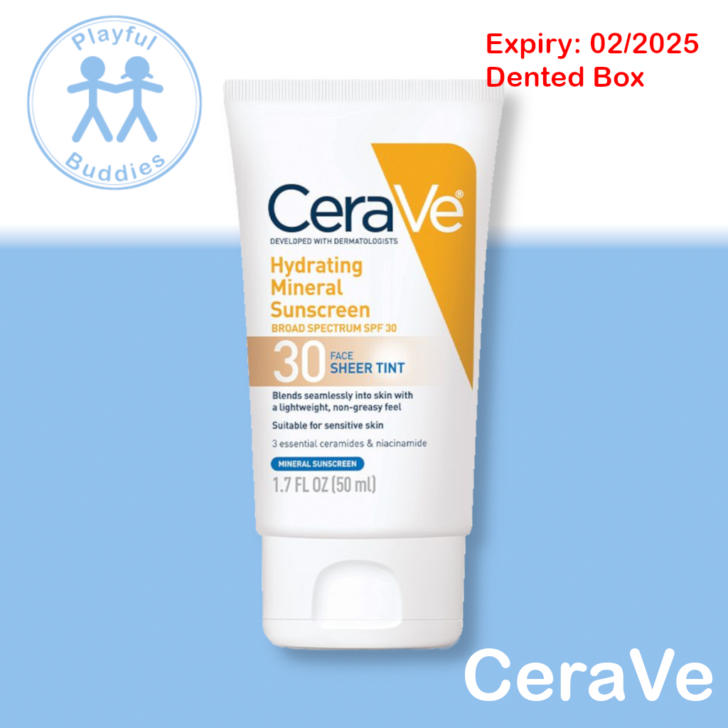 CeraVe Hydrating Mineral Sunscreen SPF 50 OR SPF 30 (Sheer Tint) | Ultra-Light SPF 30 | Stick ...