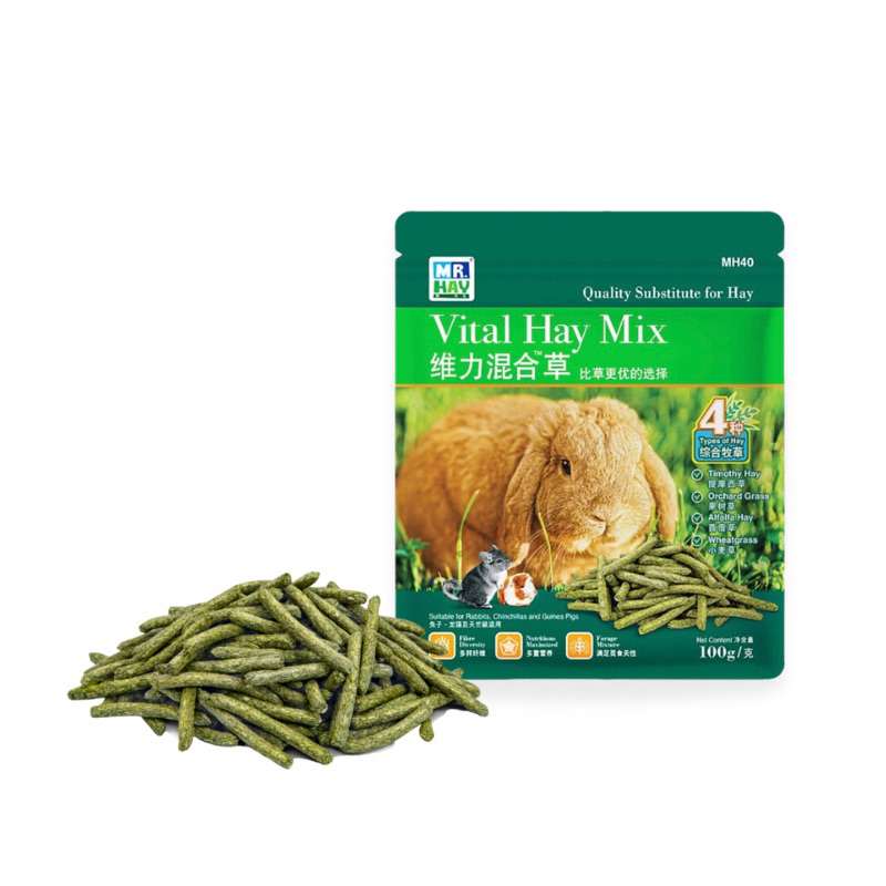 Mr. Hay® Vital Hay Mix Pet Snack Food for Rabbits & Guinea Pigs, 100g ...