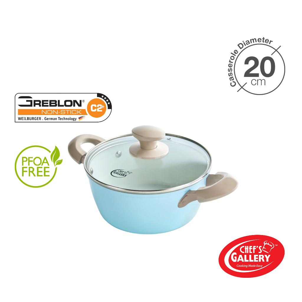 Chef's Gallery K-Life Greblon Non-Stick Casserole 20cm Induction Ready ...