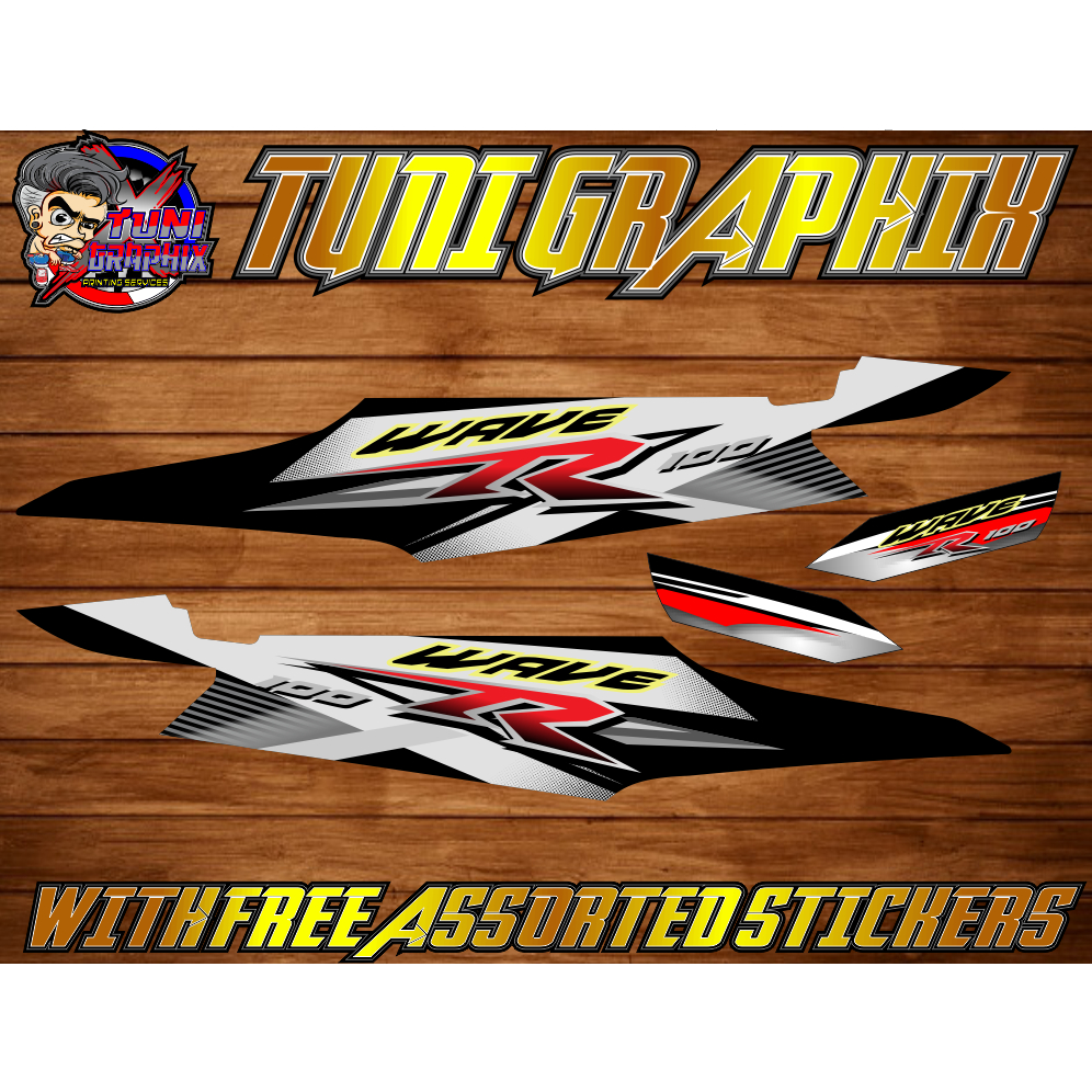HONDA WAVE 100R STOCK DECALS w/ freebies | Shopee Philippines