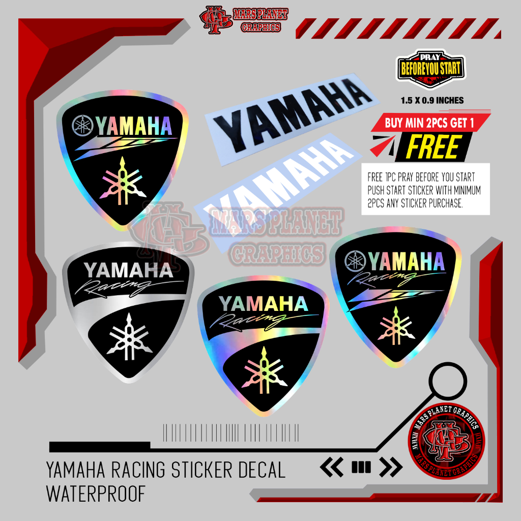 YAMAHA RACING STICKER DECAL MOTORCYCLE EMBLEM | Shopee Philippines