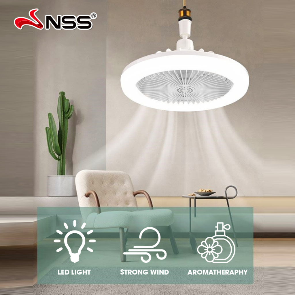 NSS 2 in 1 MODERN CEILING FAN WITH LED LIGHT ELETRIC FAN E27 CEILING ...