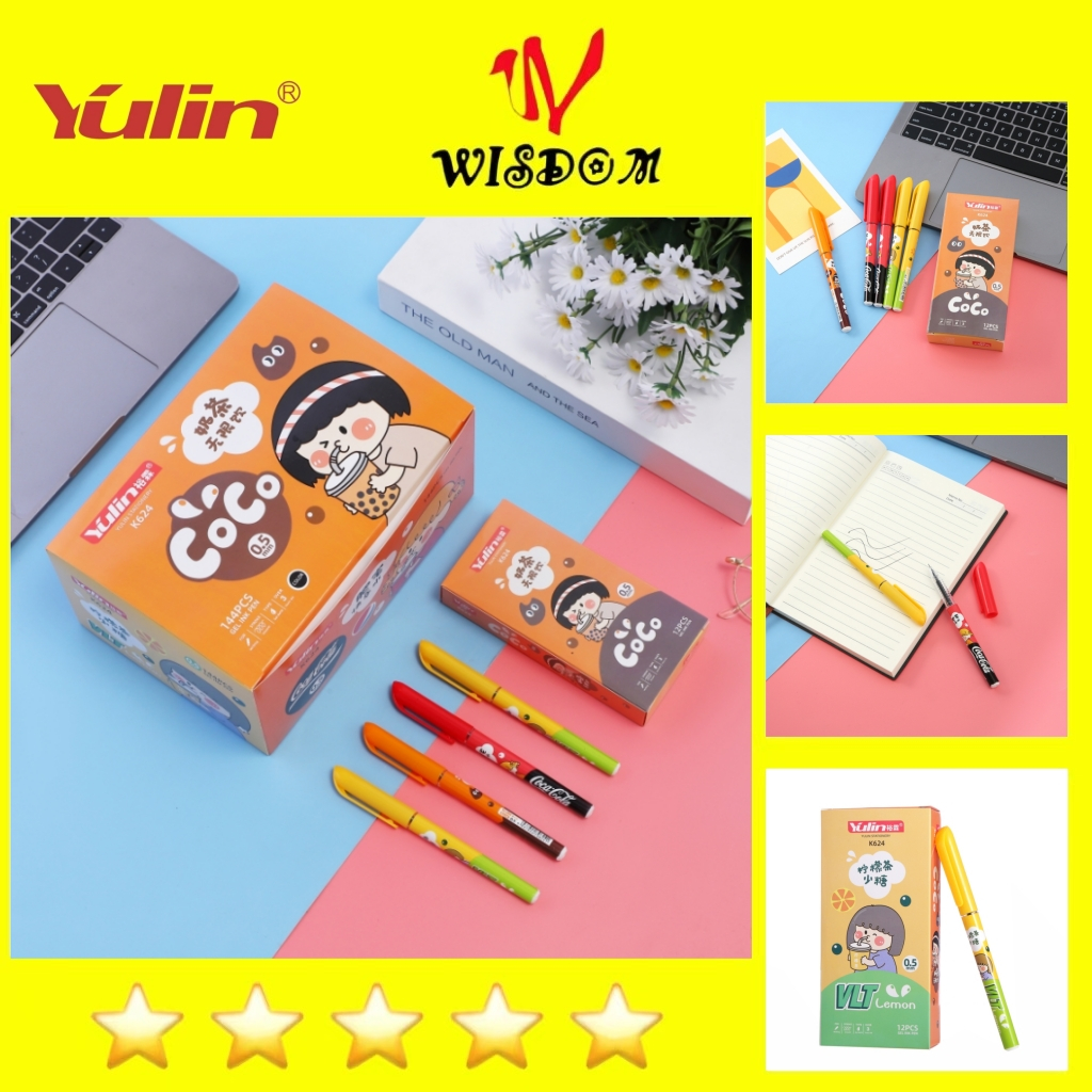 WISDOM YULIN K624 GEL PEN/SCHOOL SUPPLIES/GIVEAWAYS | Shopee Philippines