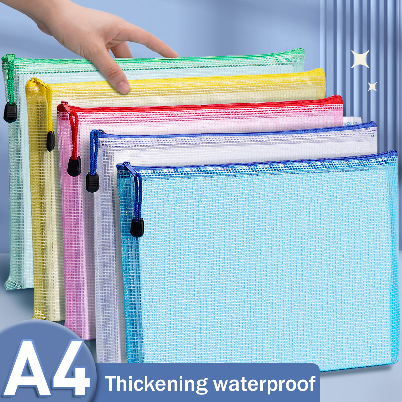 HGS A4 Plastic Envelopes Zipper Bag File Storage Pouch Envelope ...