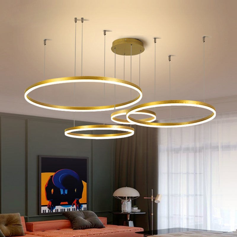 Modern Design Chandelier Ceiling Light Tri Color With Remote Hanging ...