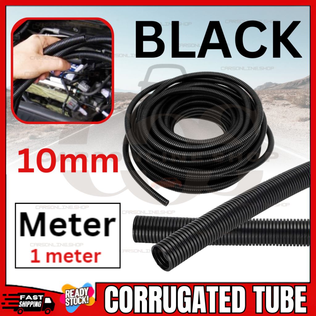 COS (1M) 10mm Car Split Wire Loom Conduit Polyethylene Corrugated Pipe ...