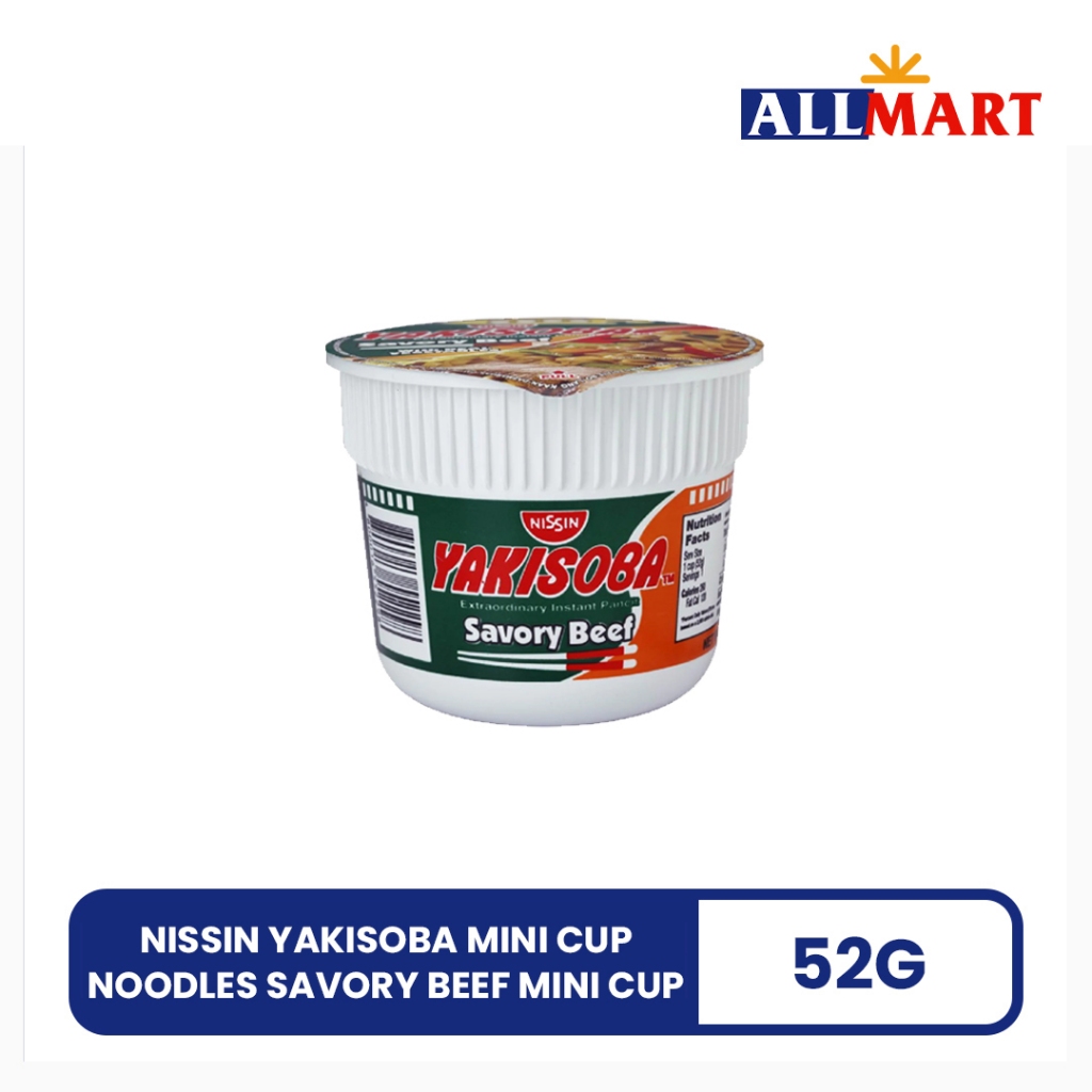 Nissin Yakisoba Mini Cup Noodles Savory Beef 52g | Shopee Philippines