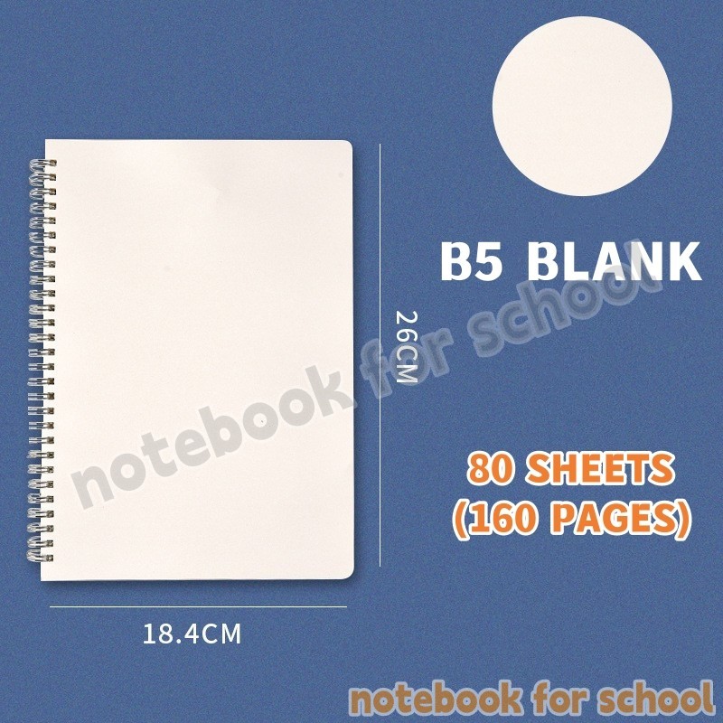 A5/A6/B5 Transparent PP binder line grid spiral notebook double spring college school office ...