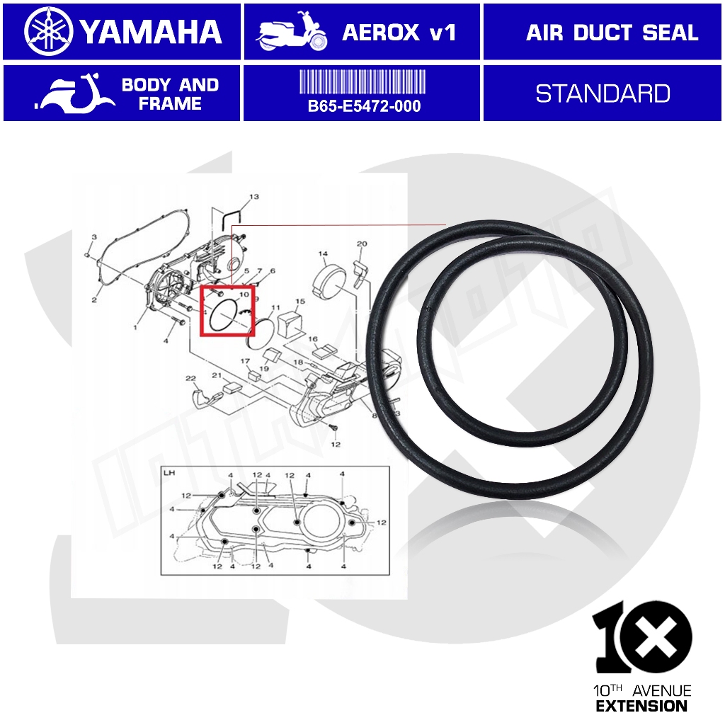 10thX Yamaha Genuine YGP Air Duct Seal No.B65-E5472-00 for Aerox Motorcycle | Shopee Philippines